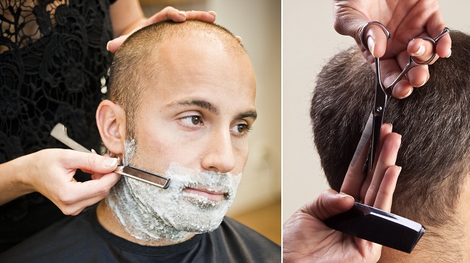 Un rasage à l'ancienne et une coupe de cheveux
